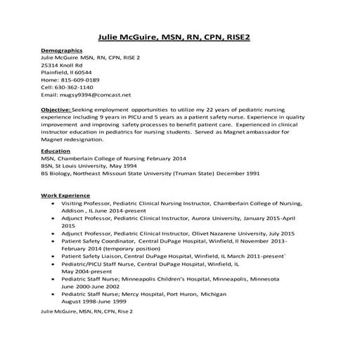 McGuire.Julie CV | PDF