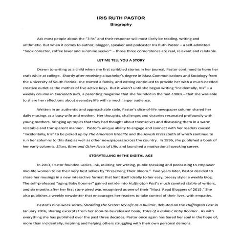 Iris Ruth Pastor Bio-2 | DOC