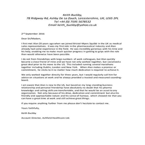 Keith Buckby Letter of Recommendation | DOCX