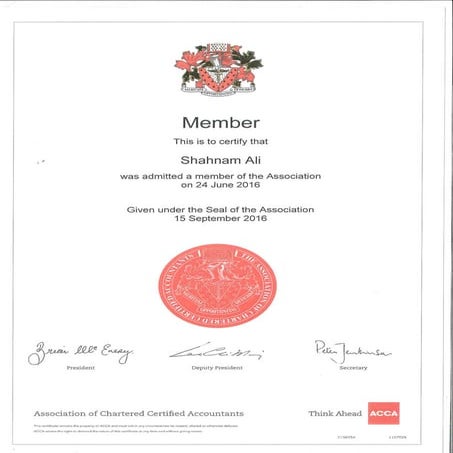 ACCA-membership certificate | PDF