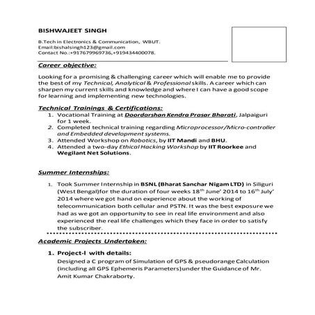 resume-BISHWAJEET SINGH | PDF