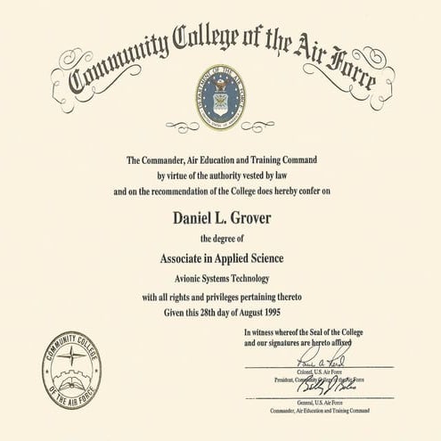 GroverDaniel CCAF Associate Degree land | PPT