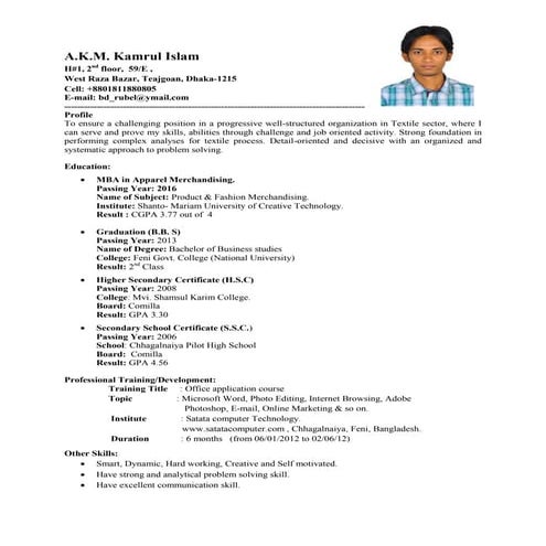 A.K.M Kamrul cv new | PDF