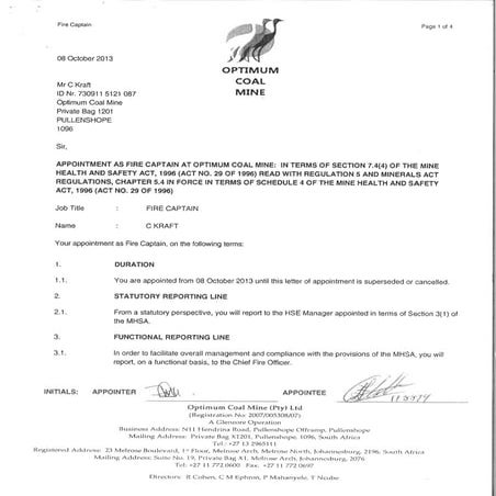 Fire Captain Apointment | PDF