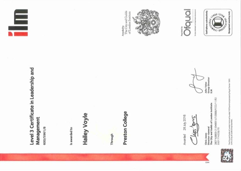 ILM Level 3 Certificates