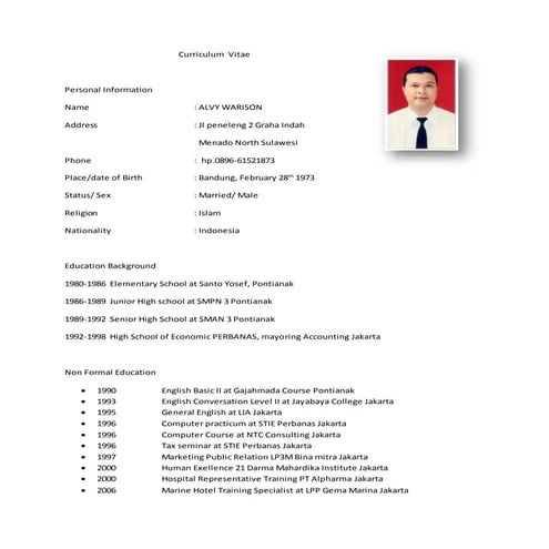 IELMY RESTINA (CV) | PDF