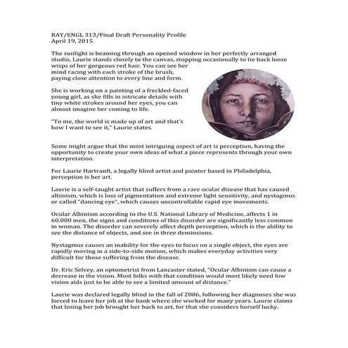 Final Draft Personality Profile | PDF