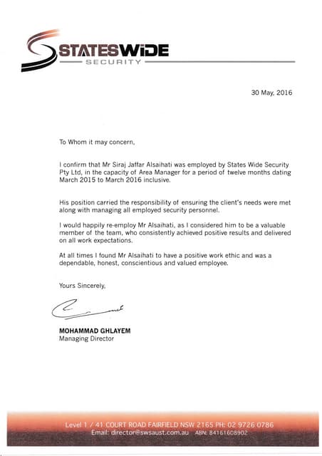 GLBL Experience Certificate | PDF