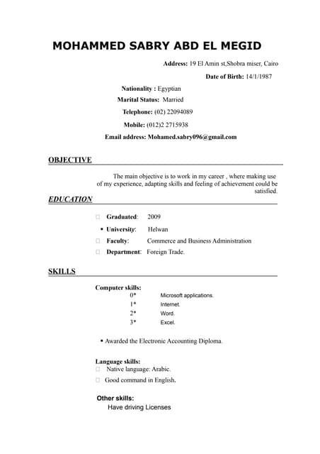 Islam Nabil CV | DOC | Islam | Religion & Spirituality