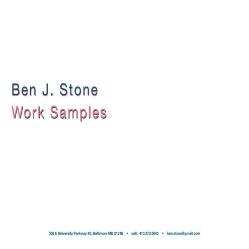 BenStone_WorkSamples2016 | PDF