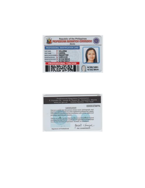 Certificate from Professional Regulation Commission rating | PDF