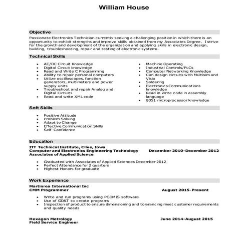 WillsResume2 | DOCX | Technology & Computing
