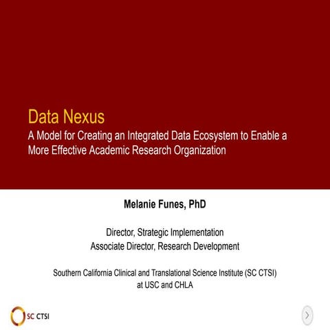 Data Nexus: Enabling a more effective academic research organization | PPTX