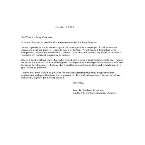 Scott Wallace Recommendation | DOC