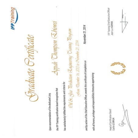 APPAH Thompson IFP Training Certificate | PDF