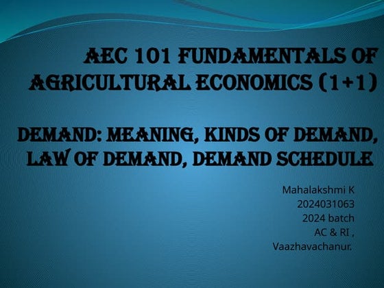 Mahalakshmi kannan.pptx economics subject | PPT