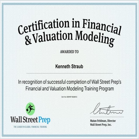 Wall Street Prep Certificate in Financial and Valuation ModelingWall ...