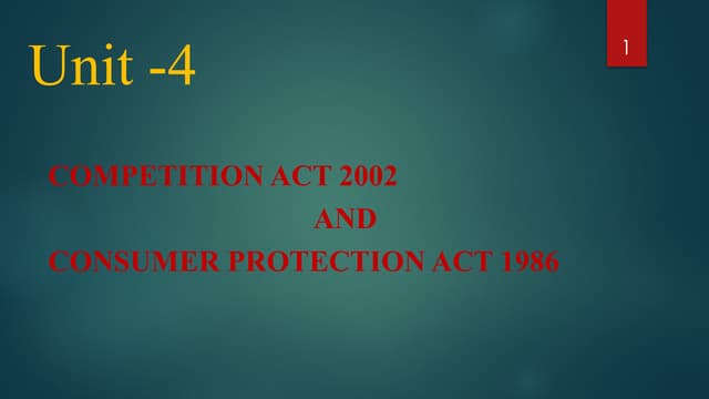 An overview of MRTP Act, 1969. | PDF