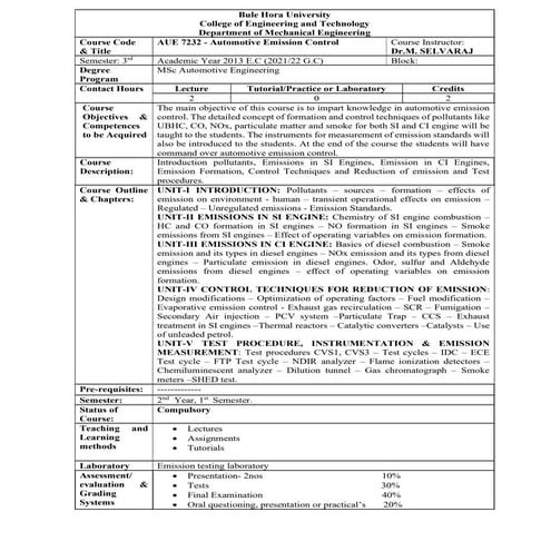 Aec course outline | PDF