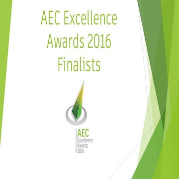 Aec Excellence Awards 2016 Finalists Pdf