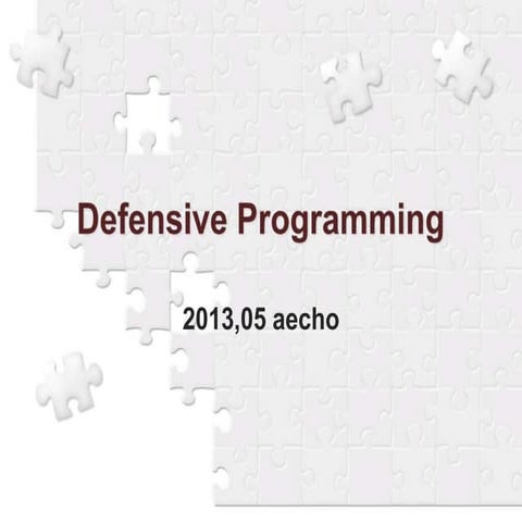 Defensive Programming | PPTX