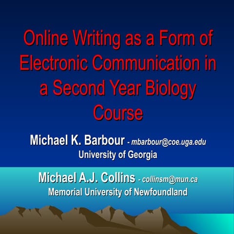 E-Learn 2002 - Online Writing as a Form of Electronic Communication in ...