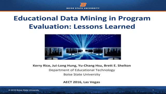 Educational Data Mining/Learning Analytics issue brief overview