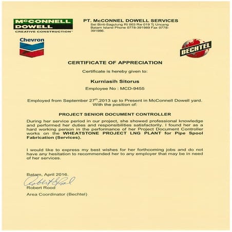 Certification of Appreciation-BEC | PDF