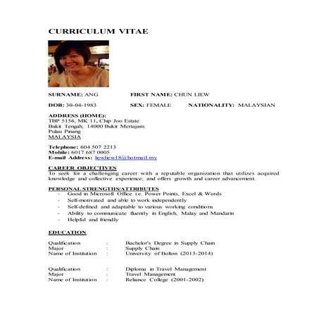 CV - Agnes Ang | PDF
