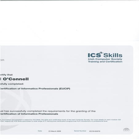 EUCIP Certificate Copy | PDF