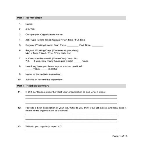 JobAnalysisQuestionnaire | PDF