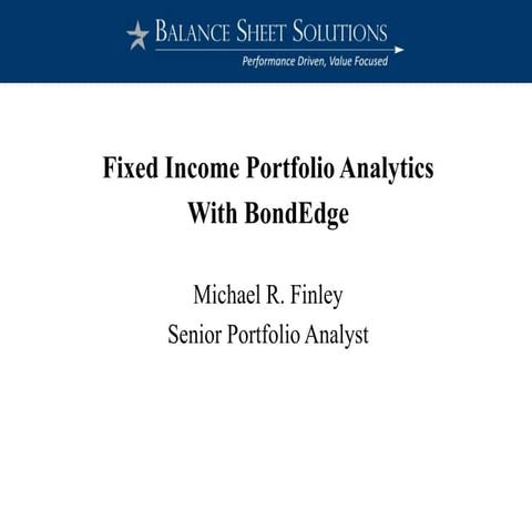 Portfolio Analysis with BondEdge Solutions - Final | PPTX