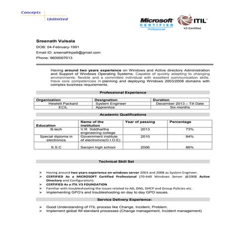 Resume - Jagadeesh | DOC