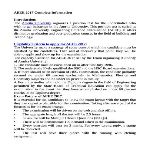 Aeee 2017 complete information | PDF