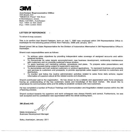 Fataliyev Shamil - Recommendation | PDF