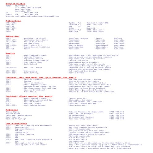 Tony cv 13th December 2014 seek | PDF