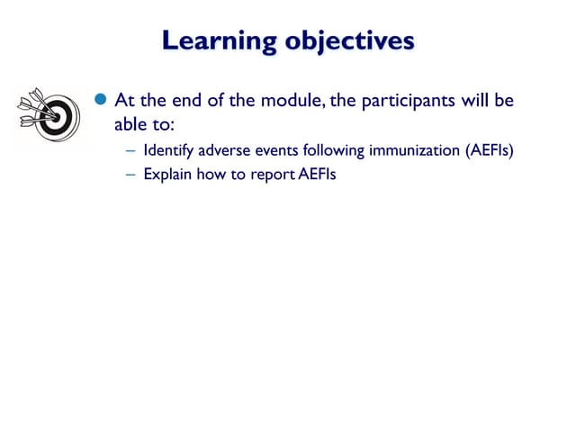 Adverse Events Following Immunization (AEFIs) | PPTX