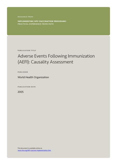 Adverse Events Following Immunization (AEFIs) | PPTX | Vaccines ...
