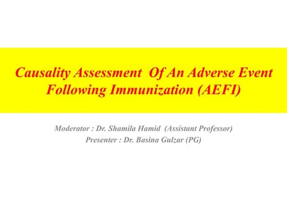 Adverse Events Following Immunization (AEFIs) | PPTX | Vaccines ...