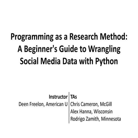Slides for AEJMC 2014 Python preconference workshop (8/5) | PDF | Programming Languages | Computing