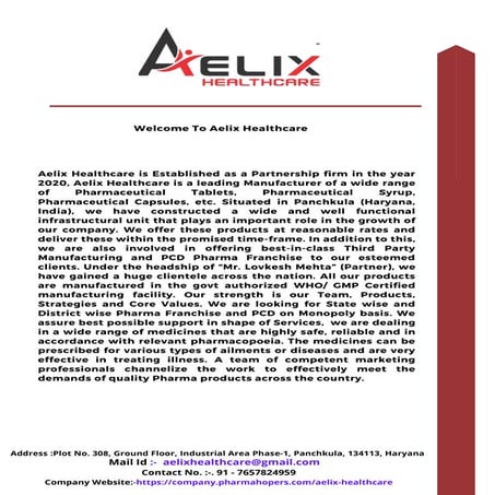 Aelix healthcare | PDF