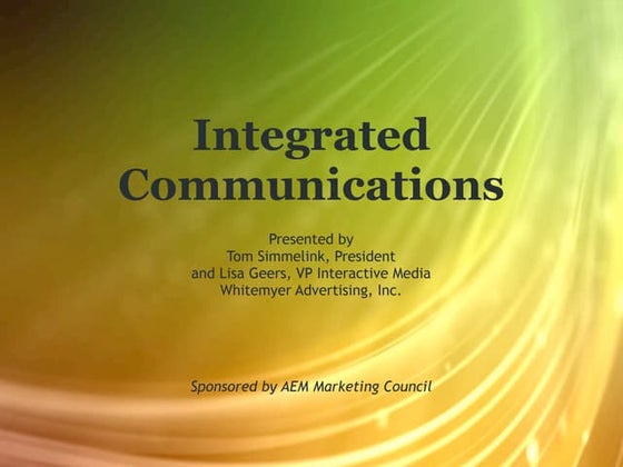 Integrated Marketing Communications | PPT