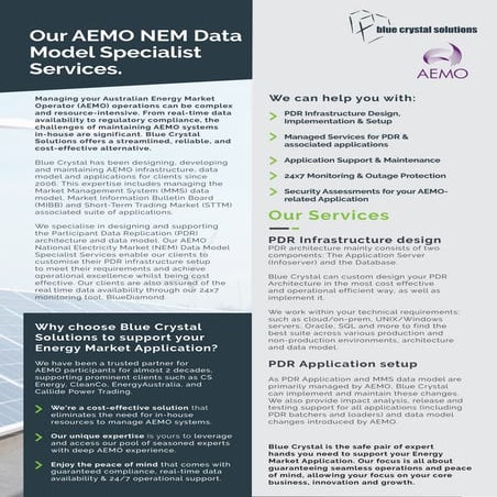 AEMO NEM Specialist - Energy Market IT Services | PDF