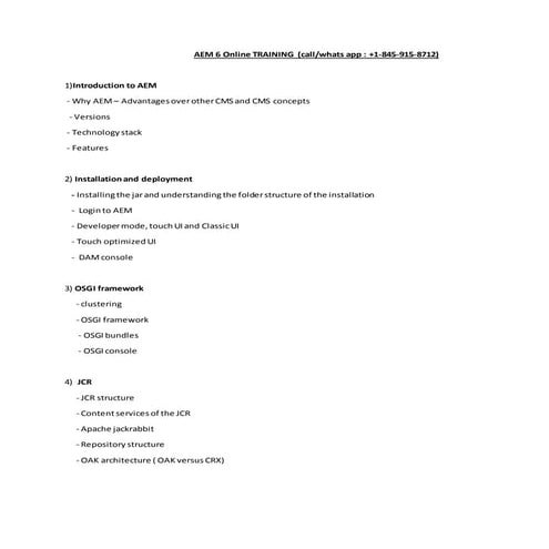 Aem Training Tutorials for Beginners | DOCX