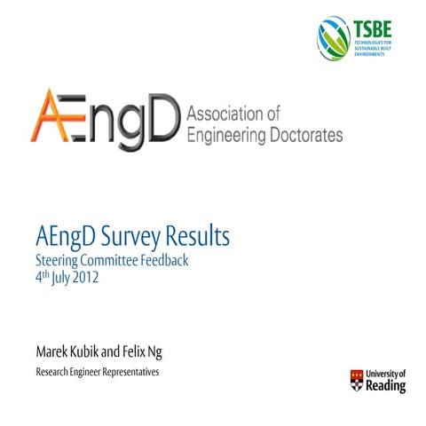 Survey of EngD researchers regarding AEngD | PPTX