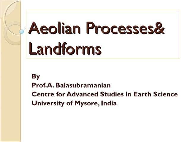 aeolian landforms | PPTX
