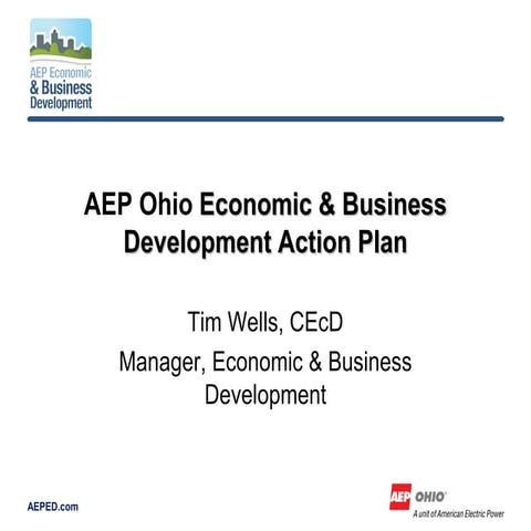 AEP Ohio Economic Development Action Plan | PPT