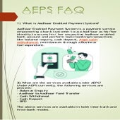 FAQ For Aadhar Enabled Payment System | Cash Withdrawal | PDF