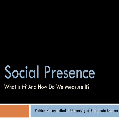 Social Presence | PDF