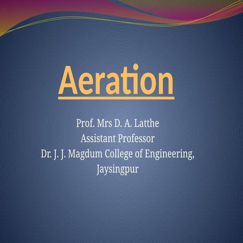 Aeration and Types of Aerators | PPTX